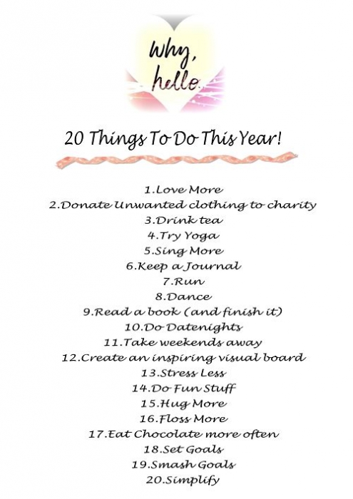 20 Things To Do This Year - The Stylist Splash